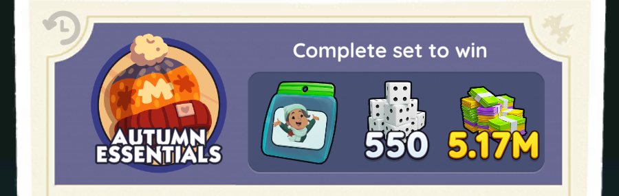 Set 15 - Autumn Essentials – Monopoly Go Stickers